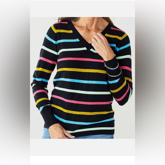 croft & barrow | Sweaters | Croft Barrow Multicolor Striped Sweater ...